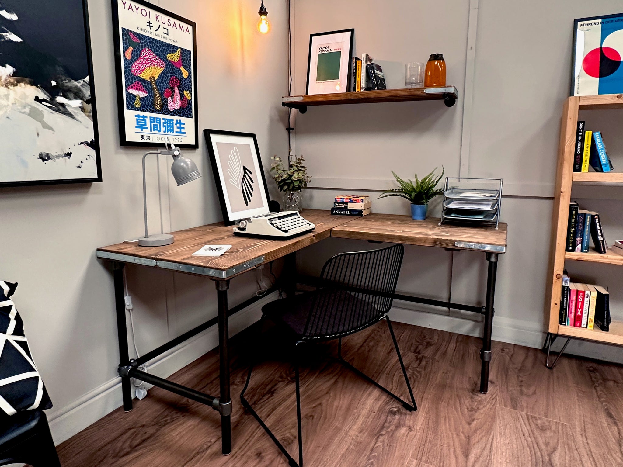 Industrial Computer Desk Industrial Computer Desk, Rustic Wood And