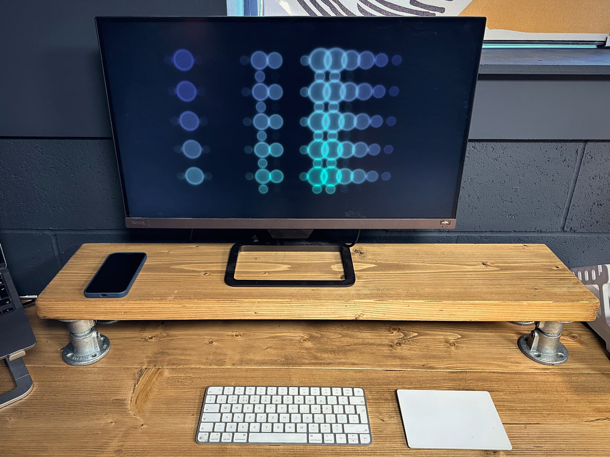 Scaffold Board MONITOR RISER on Steel Pipe Supports | Computer PC Stan ...