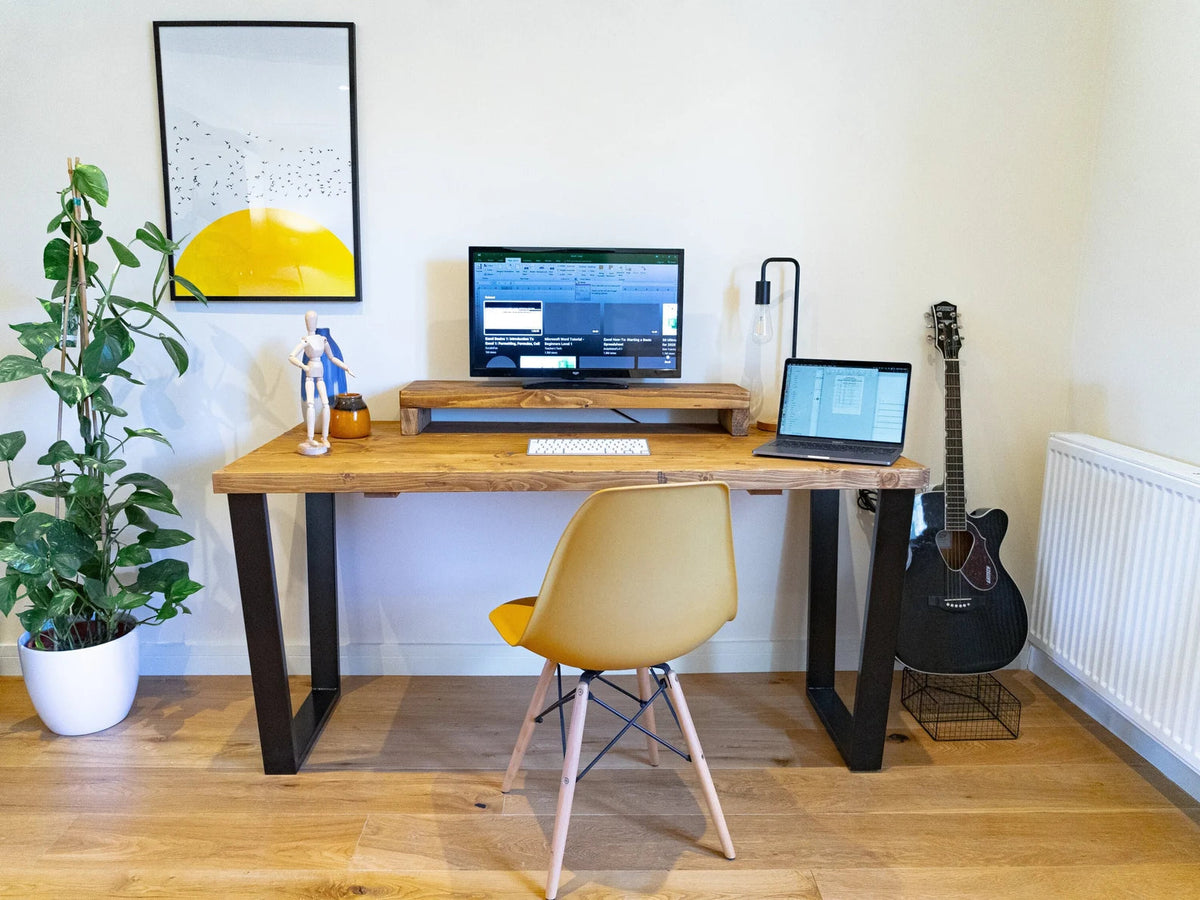 Rustic Desk on V Frame Legs | Industrial Scaffold Board, Reclaimed, WF ...